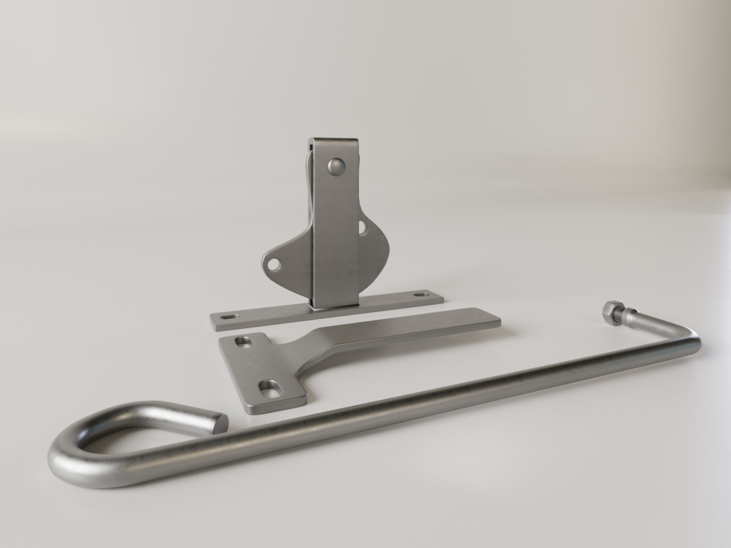 D-latch Striker And Handle Kit Powder Coated - Great Barrier Online